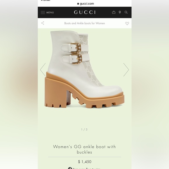 Gucci | Shoes | Gucci Womens Gg Ankle Boot With Buckles 37 | Poshmark